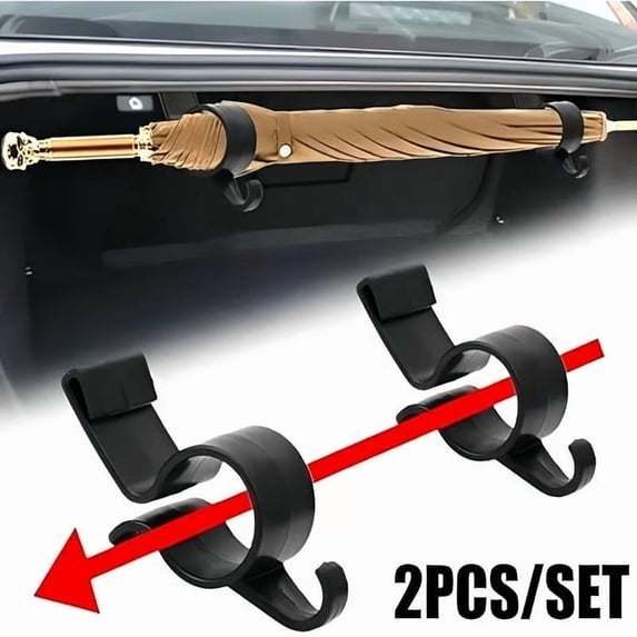 2pc Car Umbrella Hook - Multifunctional Car Trunk Umbrella Holder ...
