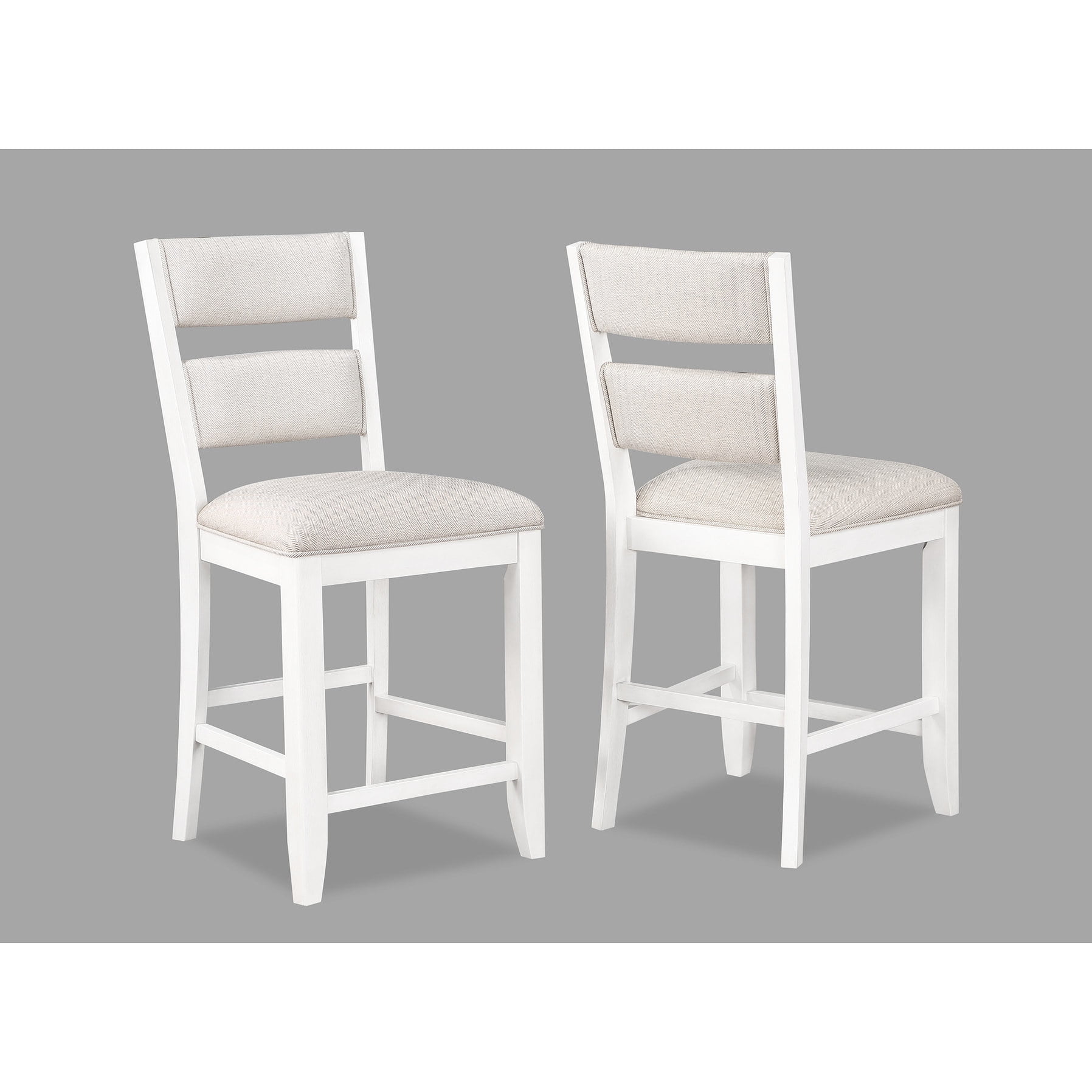 2pc Chairs | Farmhouse Ladder Back | Counter Height with Upholstery ...