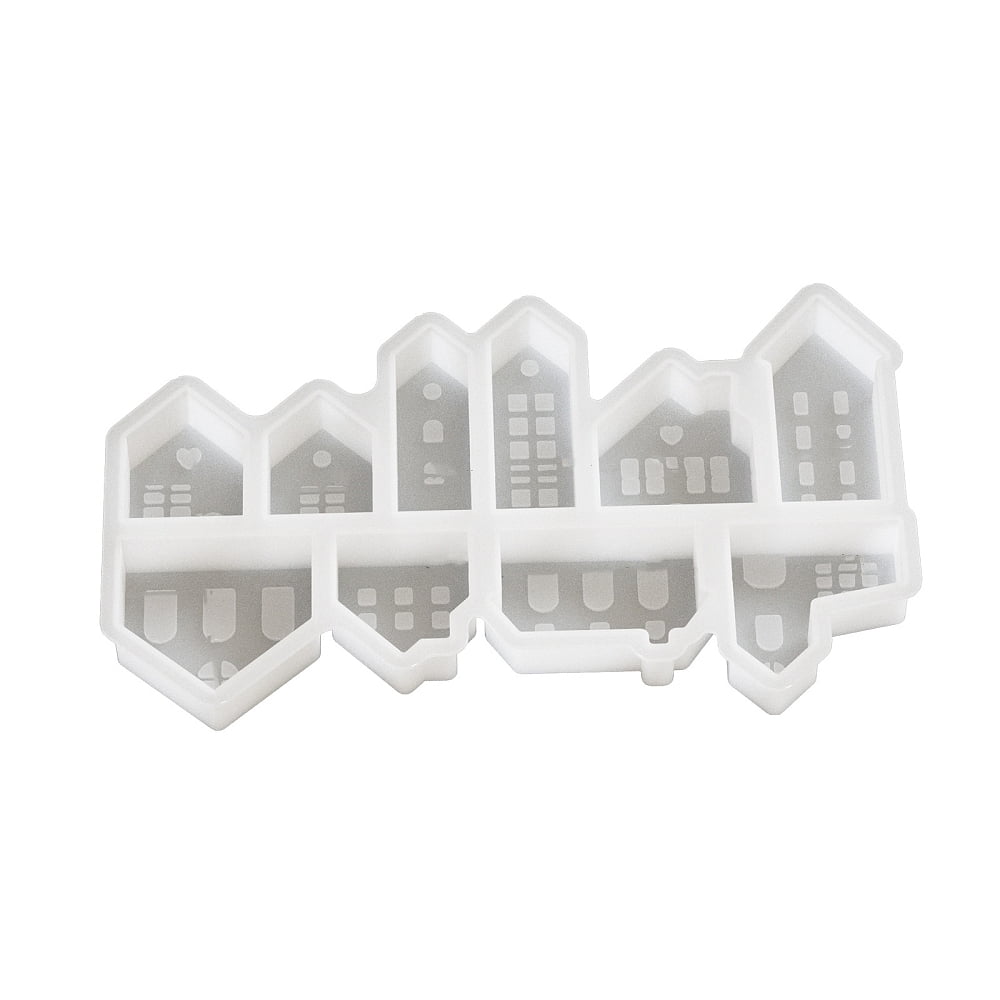 2pc Christmas House Silicone Molds Candle Molds Gesso Resin Casting ...