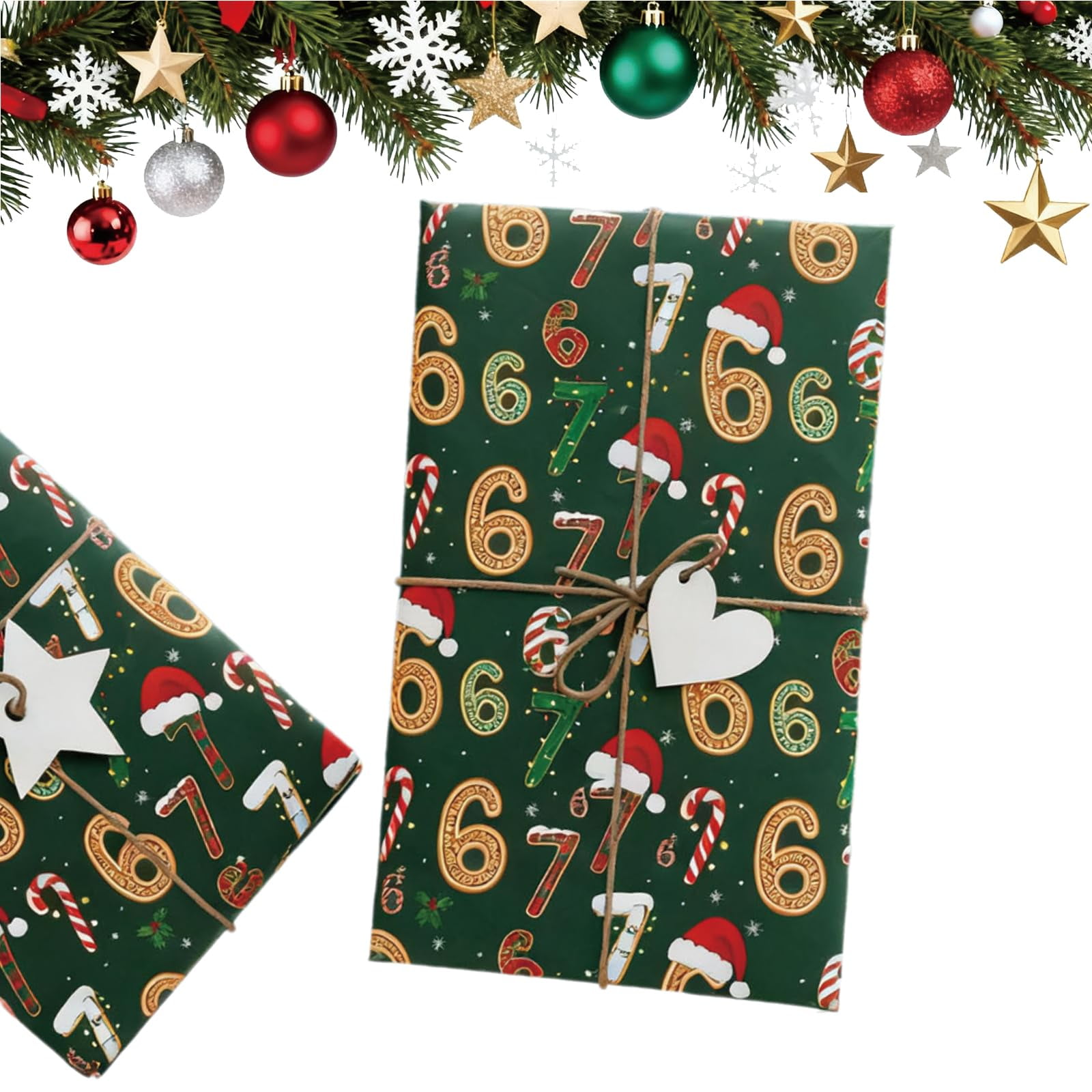 2pc Christmas Wrapping Paper, “67”Meme Wrapping Paper, Christmas ...