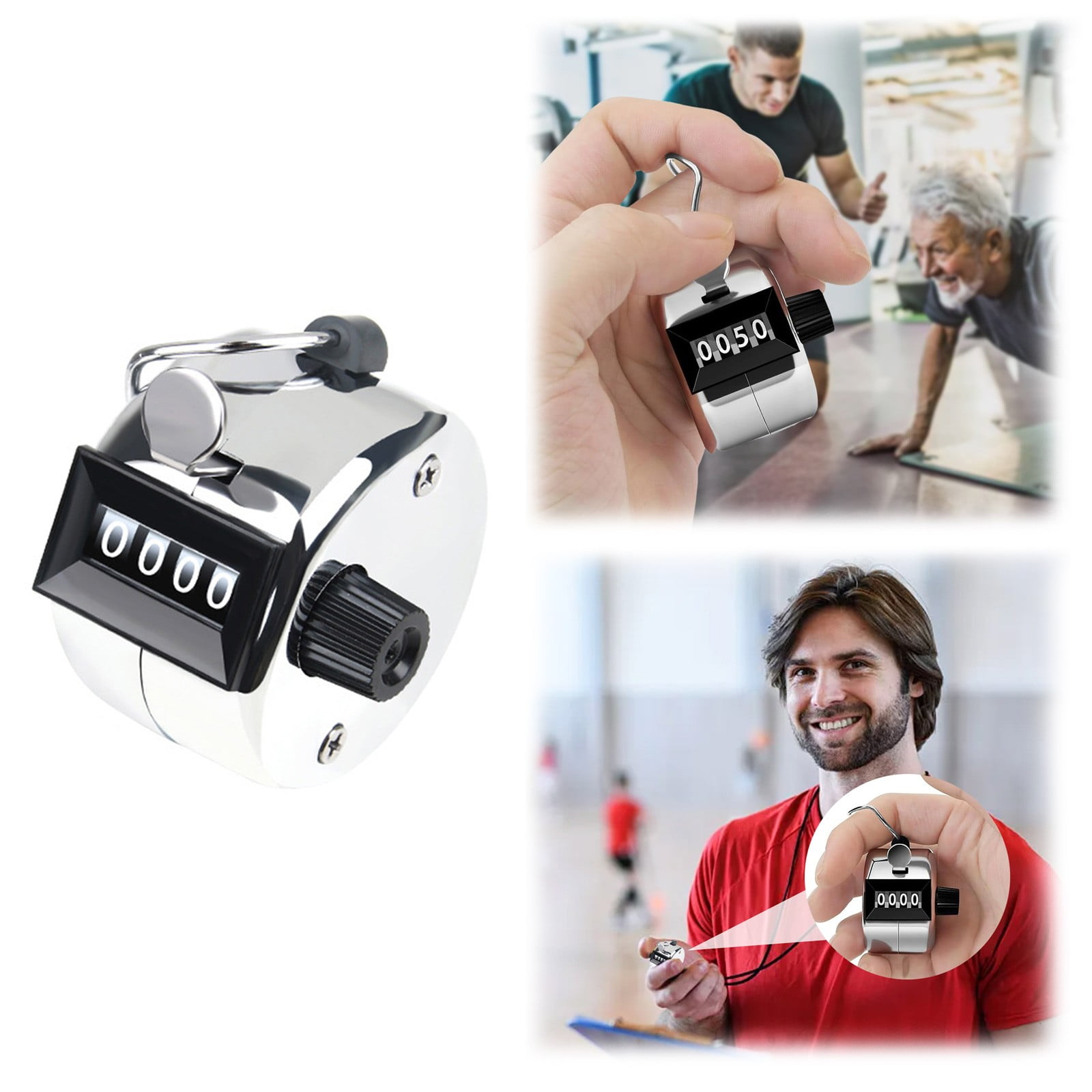 2pc Clicker Counter,Metal Hand Tally Counter Clicker with 4 Digit ...