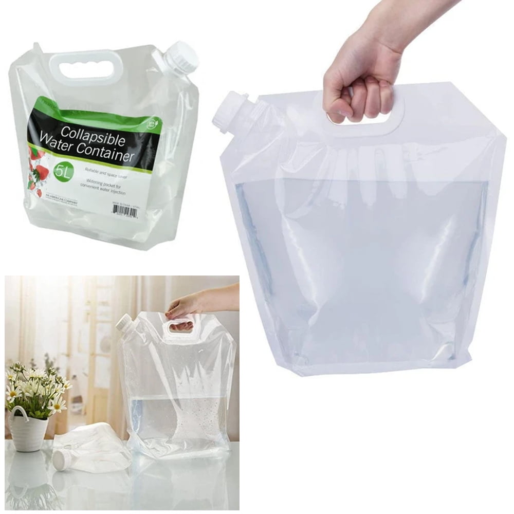 2pc Collapsible Water Container 5 Liter Camping Storage Foldable Bottle ...