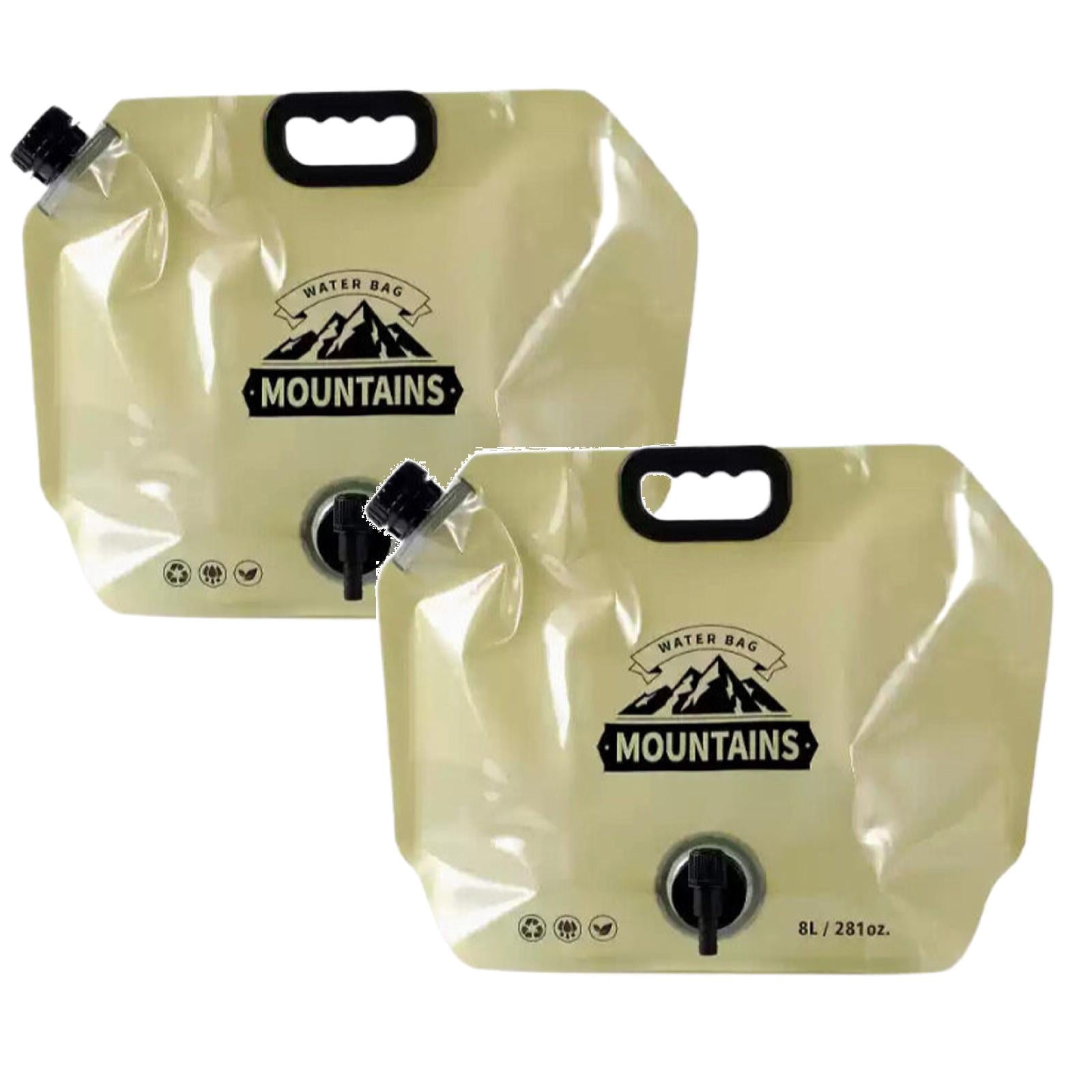 2pc Collapsible Water Jug with Spigot 8L Foldable Portable Water Bag ...