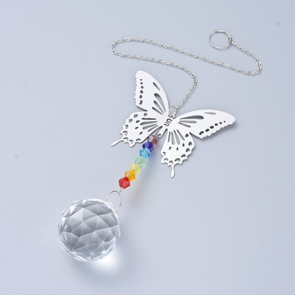 2pc Crystals Chandelier Suncatchers Prisms Hanging Pendant with Iron ...