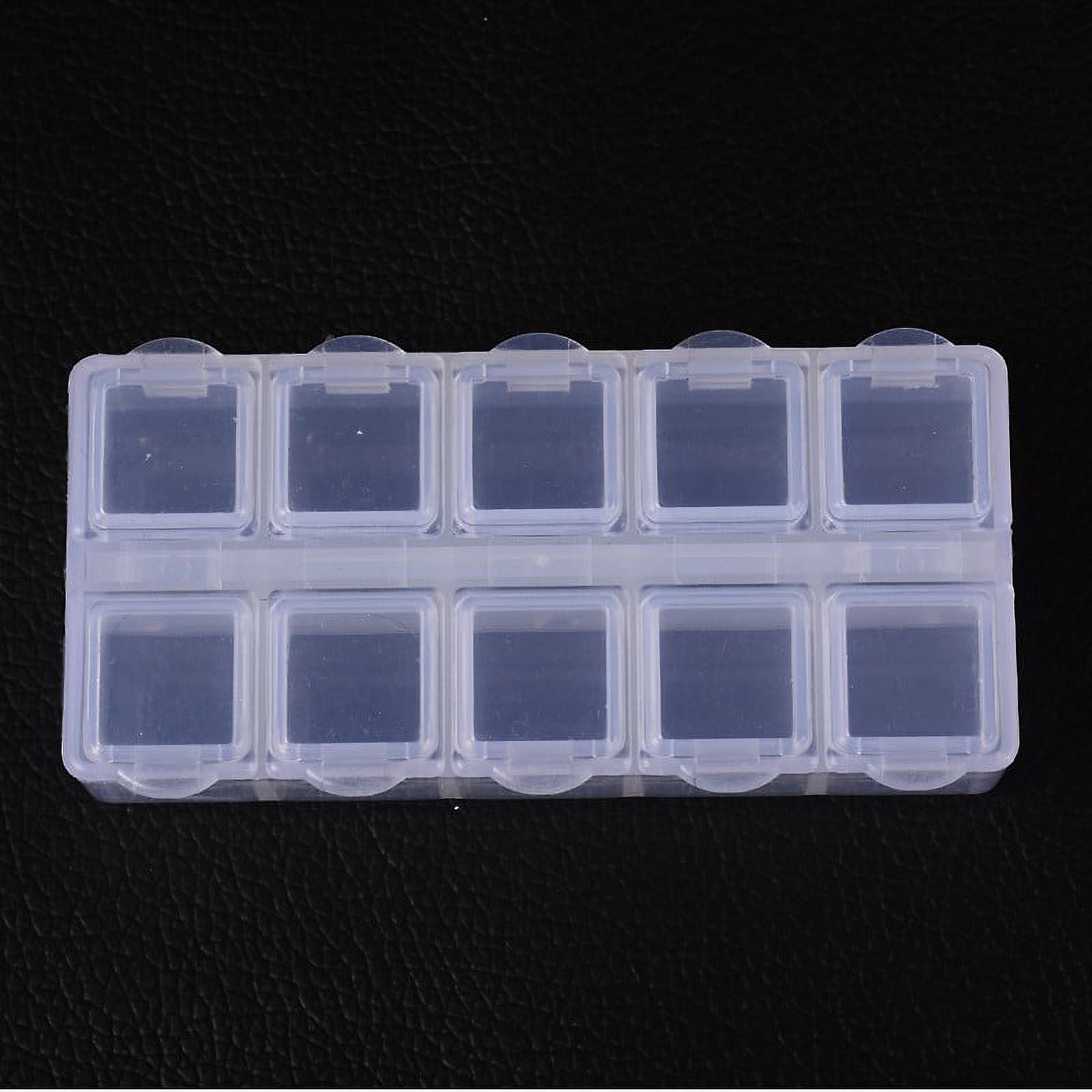 2pc Cuboid Plastic Bead Containers Flip Top Bead Storage 10 ...
