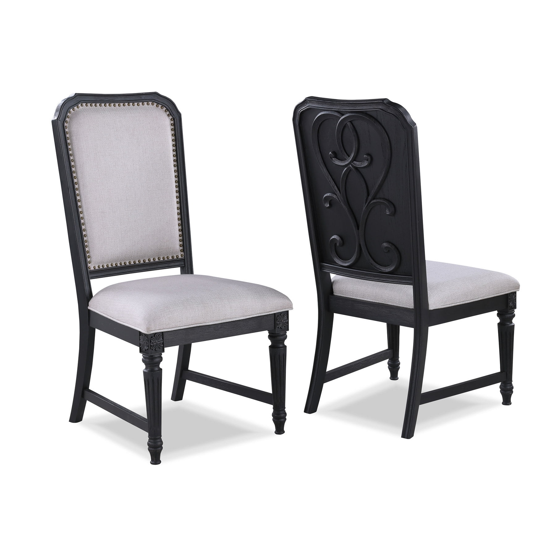 2pc Dark Brown Dining Chairs Set | Rectangular Shape | Simple Setup ...