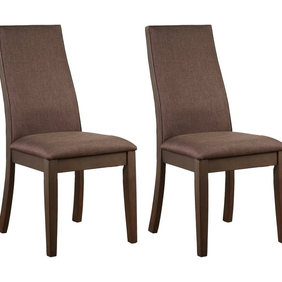 2pc Dining Chairs | Espresso Brown Wood Frame in Transitional Design ...