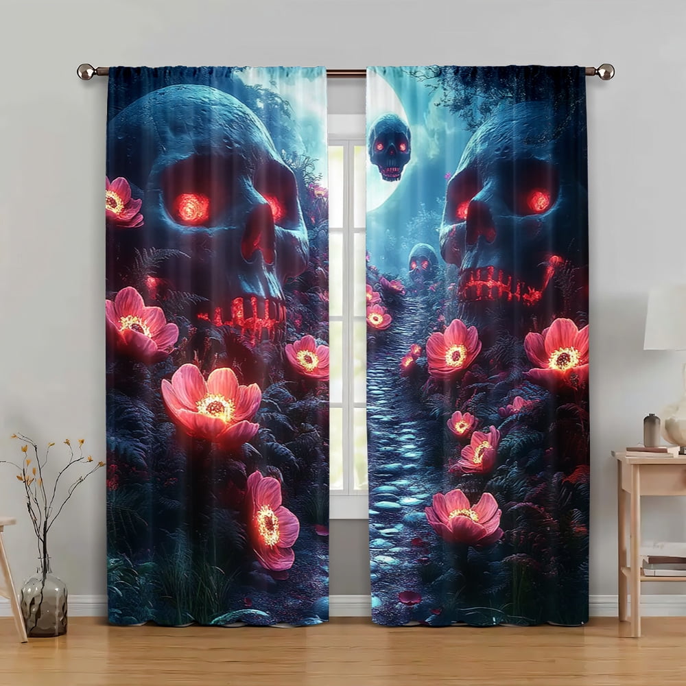 2pc Drapes Garden in Moonlight Versatile Polyester Fabric Without ...