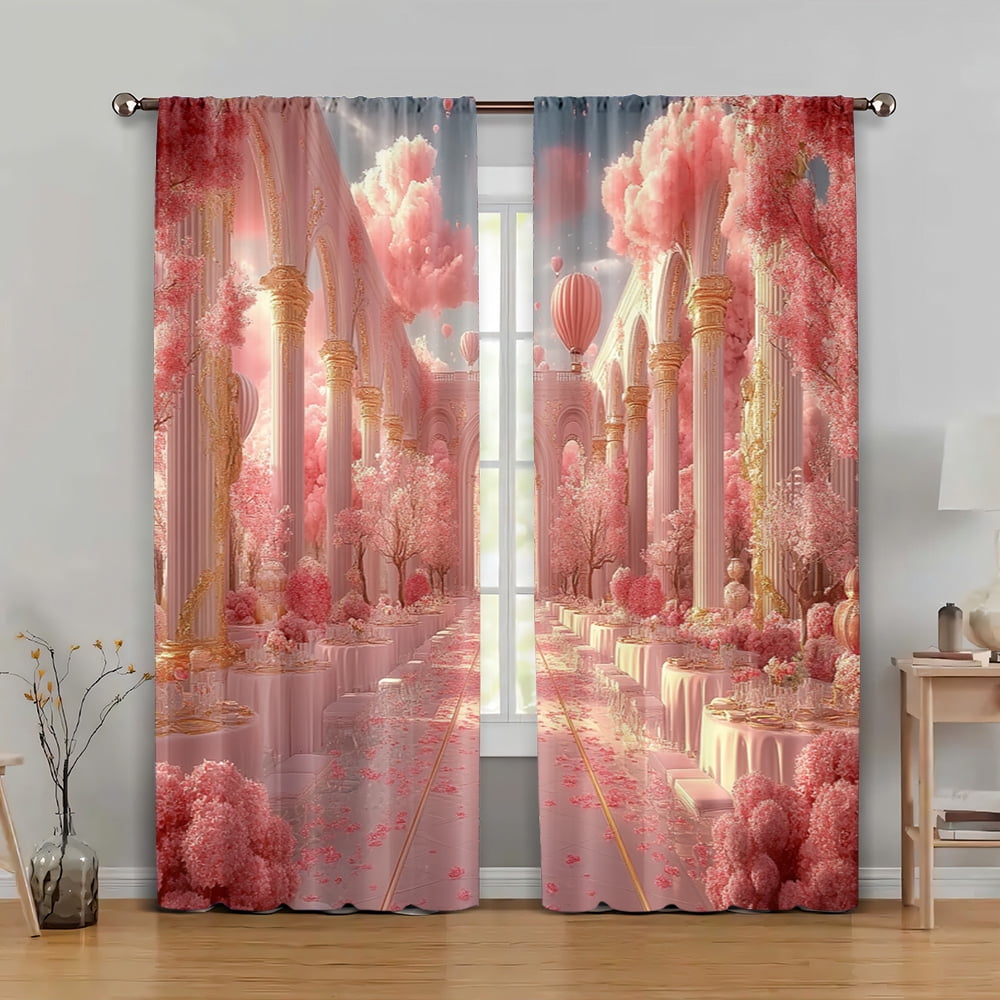 2pc Drapes Pink Dreamland Polyester Without Electricity Party rations ...