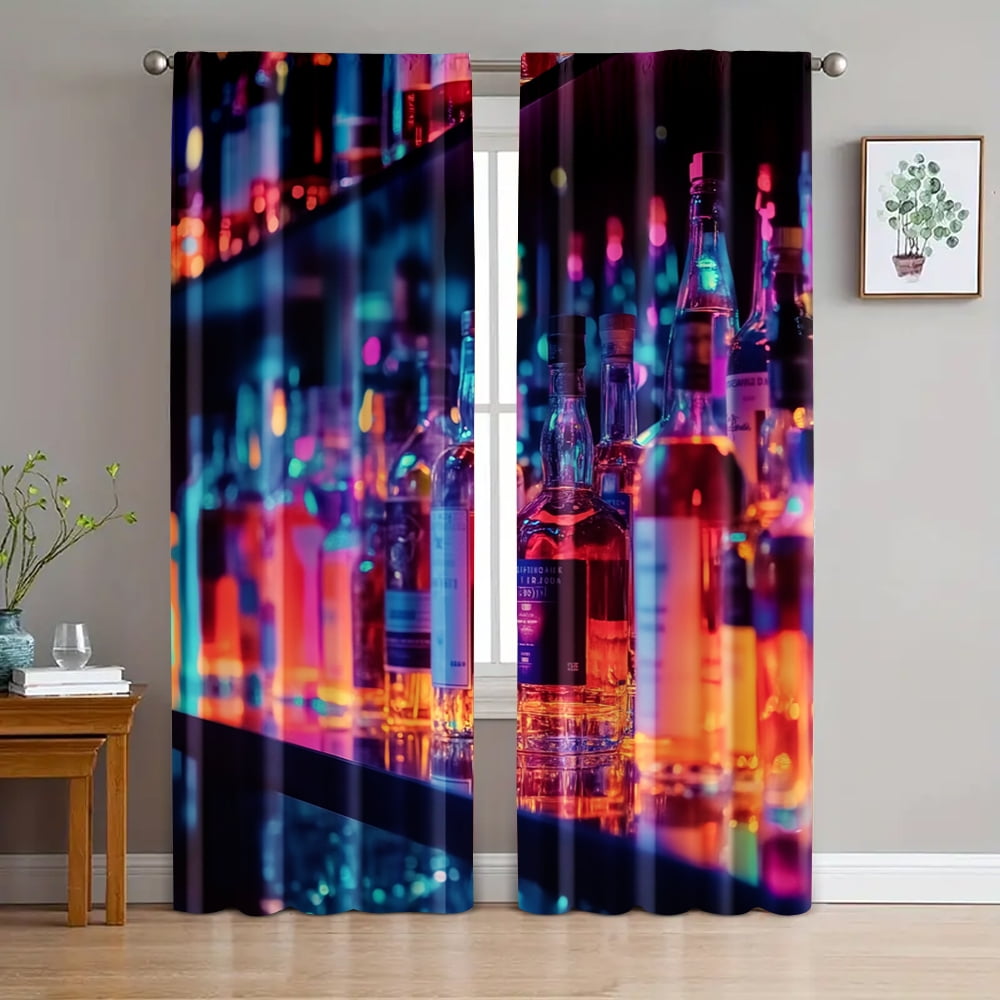 2pc Drapes Upscale bar Protecting Privacy Family Party ration Suitable ...