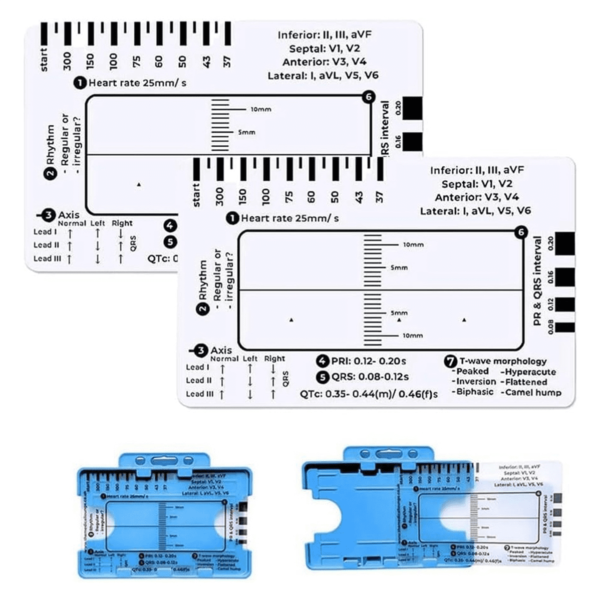 2pc ECG 7 Step Ruler,ECG 7 Step Ruler for ECG/EKG Interpretation, ECG ...