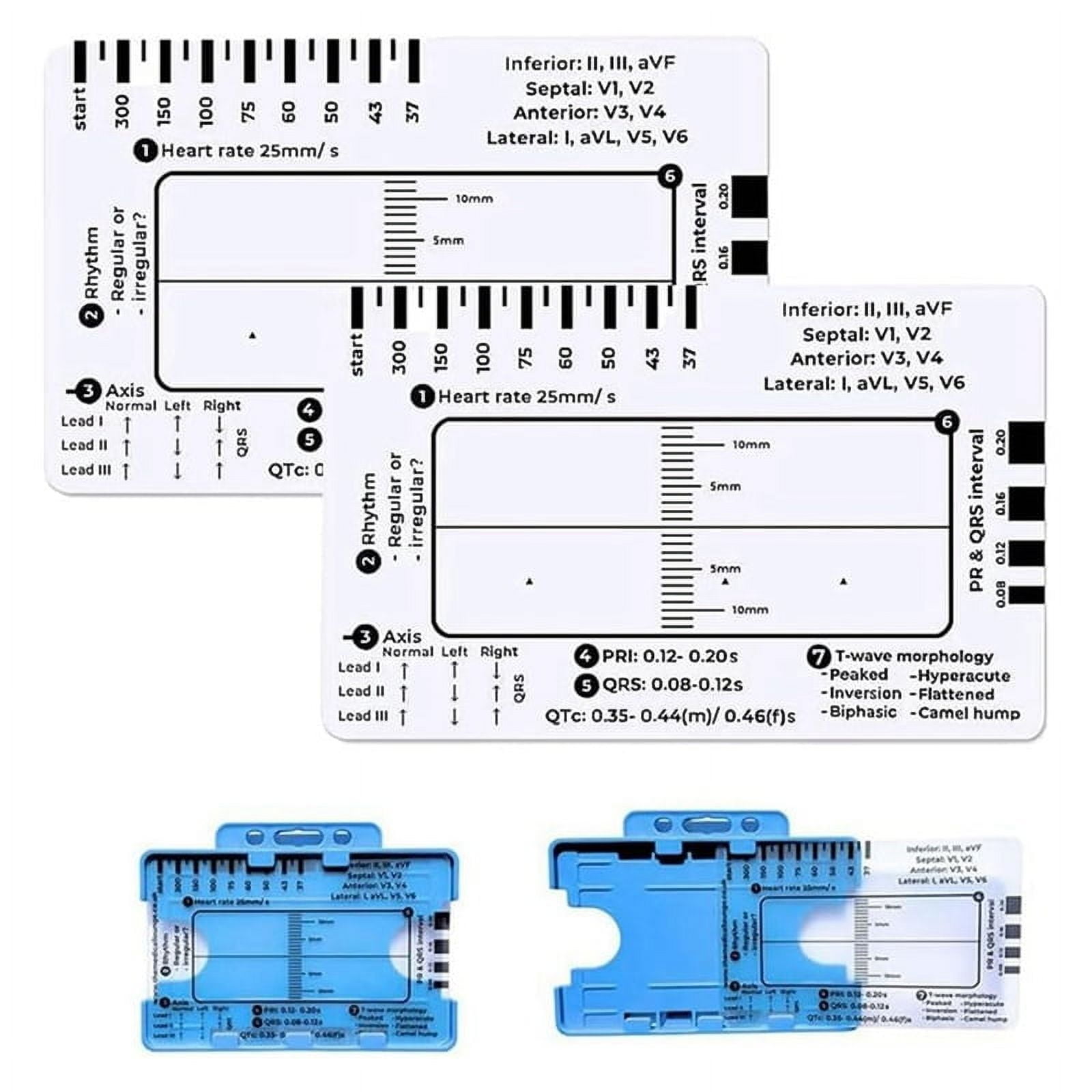 2pc ECG 7 Step Ruler,ECG 7 Step Ruler for ECG/EKG Interpretation, ECG ...