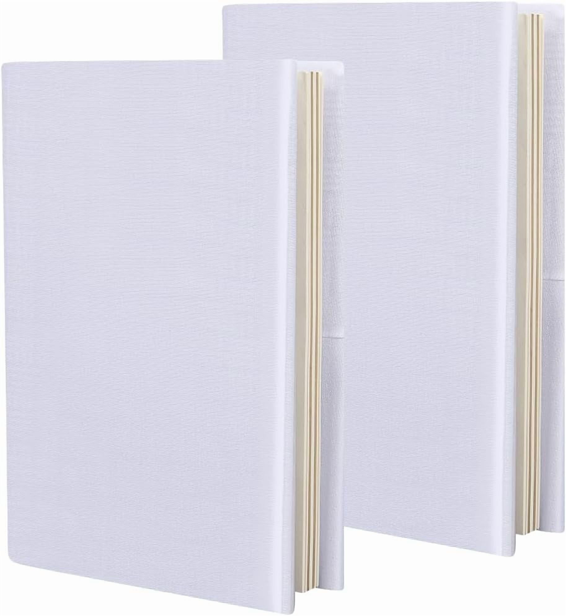 2pc Elastic Fabric Book Covers Elastic Notebook Wraps Rectangle White ...