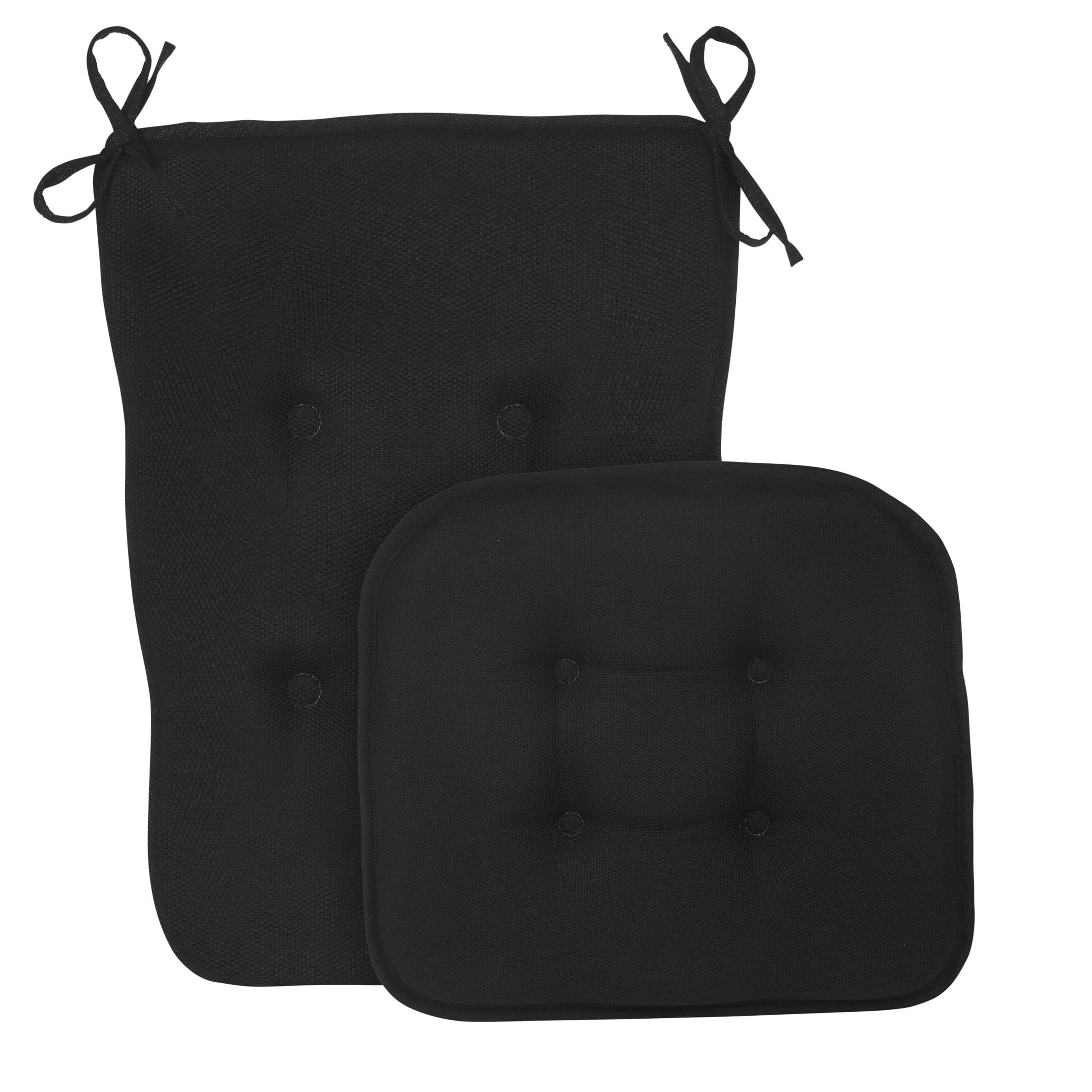 2pc Embrace Low Profile Rocking Chair Cushion Set - Black: Indoor ...