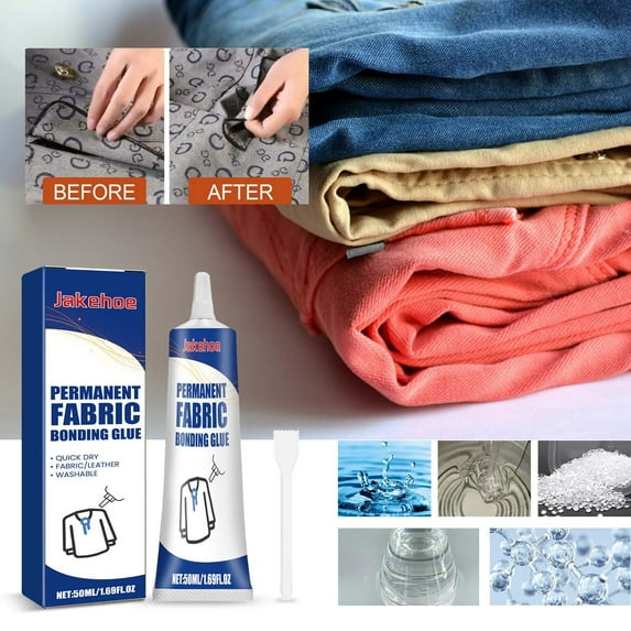2pc Fabric Glue for Clothes-Strong Washable Adhesive for Denim Leather ...