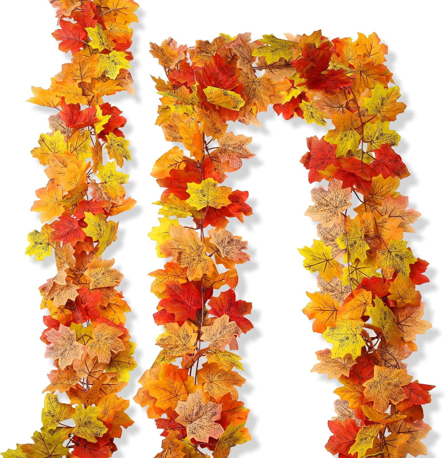 2pc Fall Garland 6.5ft/ Fall Maple Leaves Garland Fall Leaf Garland for ...