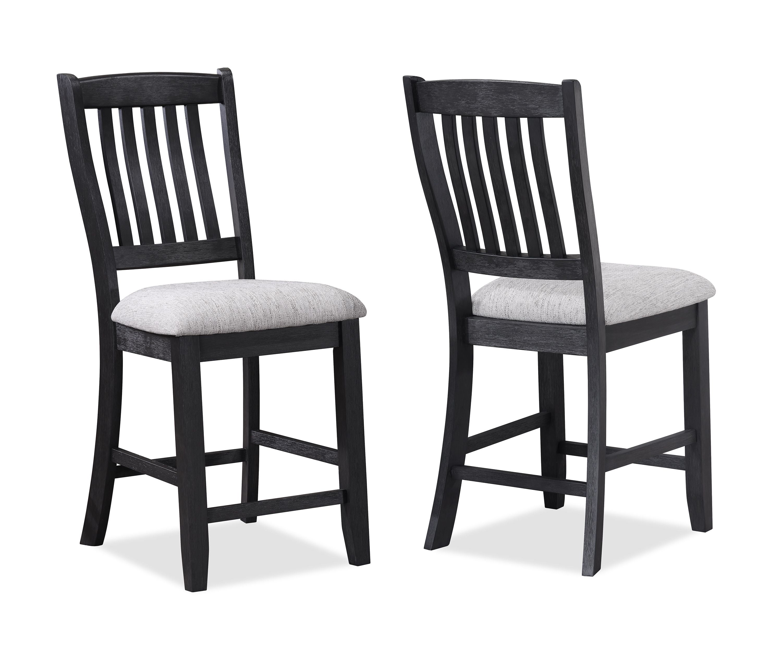 2pc Farmhouse Counter Height Upholstered Dining Chair Stools ...