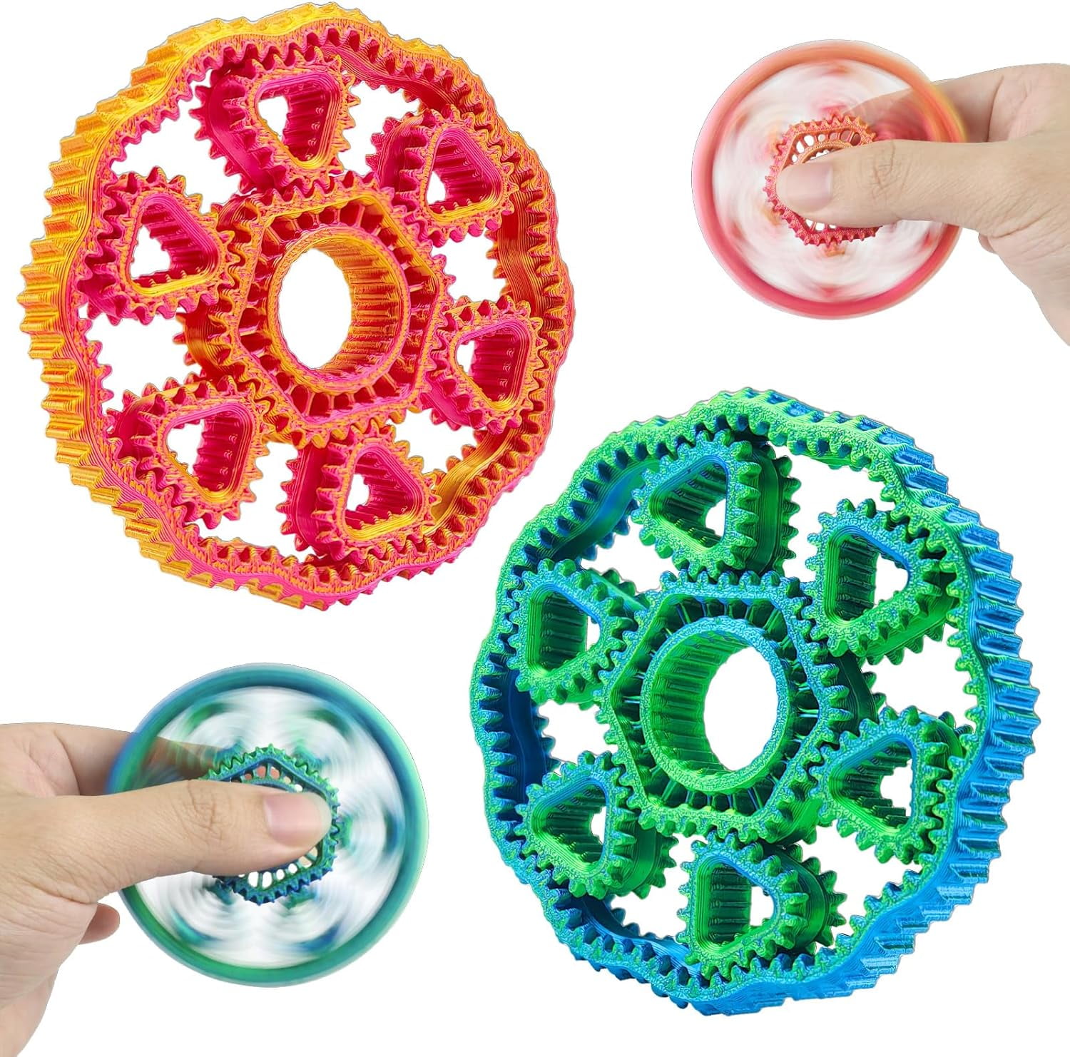 2pc Fidget Spinner Toys, Magic Pizza Fidget Spinners, Gyroscope Toy ...