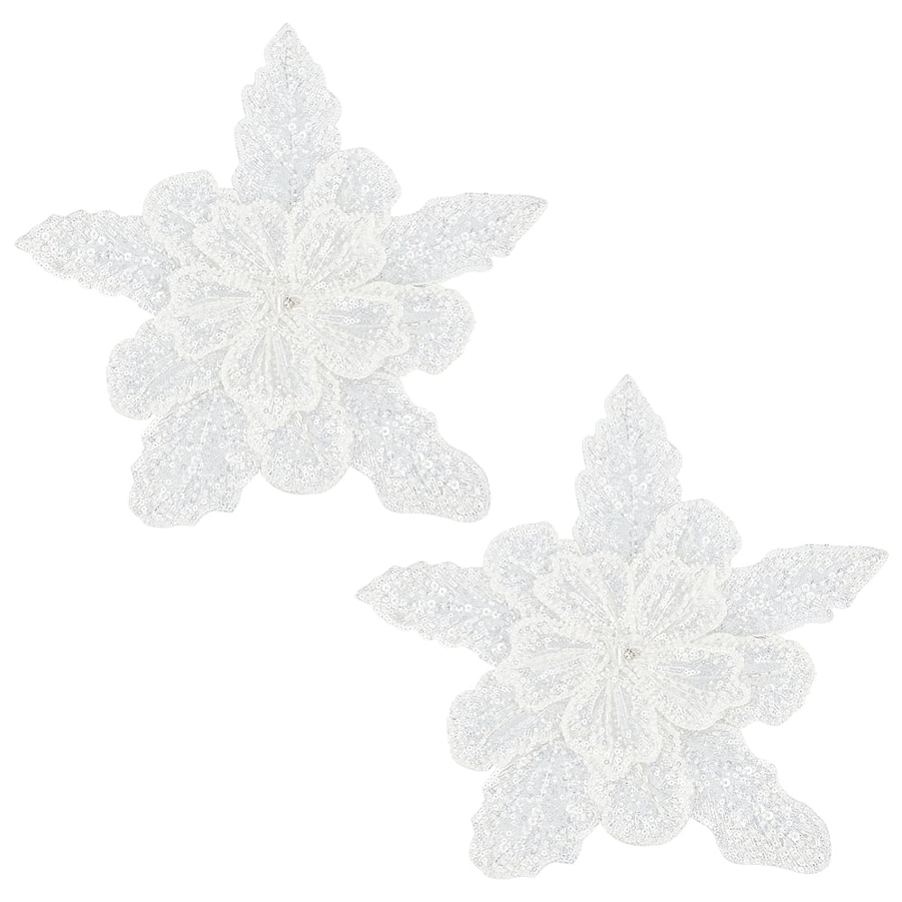 2pc Flower Multi-Layer Polyester & Sequin Embroidery Appliques Costume ...
