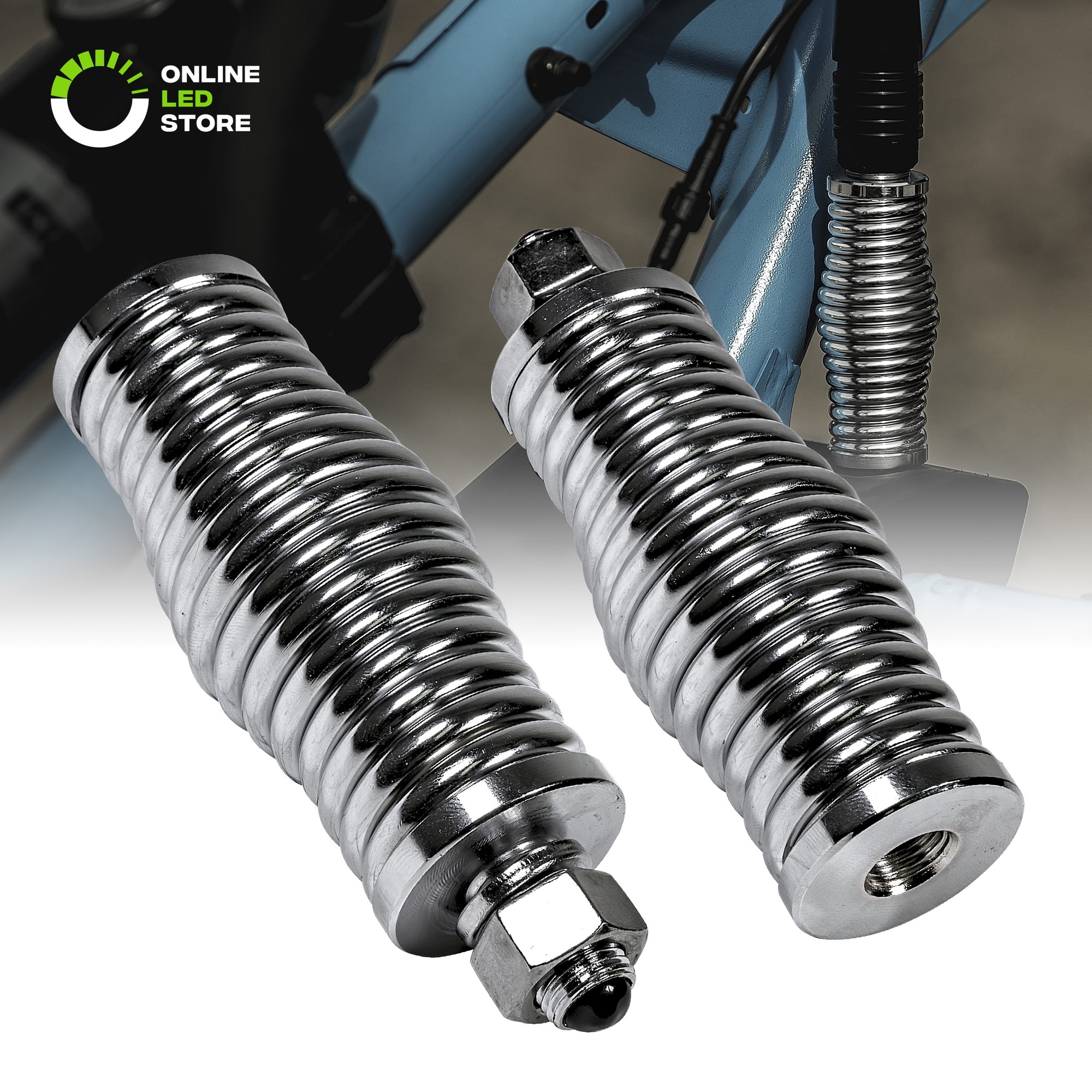 2pc Heavy-Duty Barrel Spring Mounting Base [Chrome-Plated] [6mm Spring ...