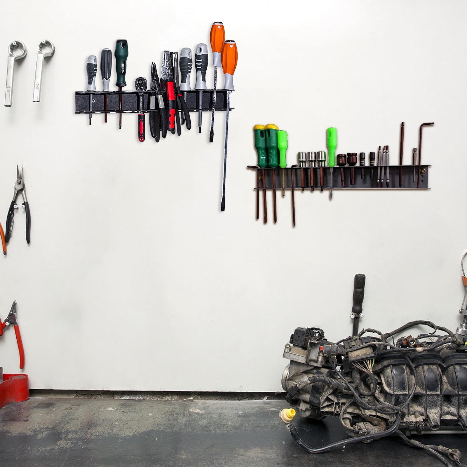 2pc Heavy Duty Screwdriver Organizer Rack | Wall Mount Metal Tool ...