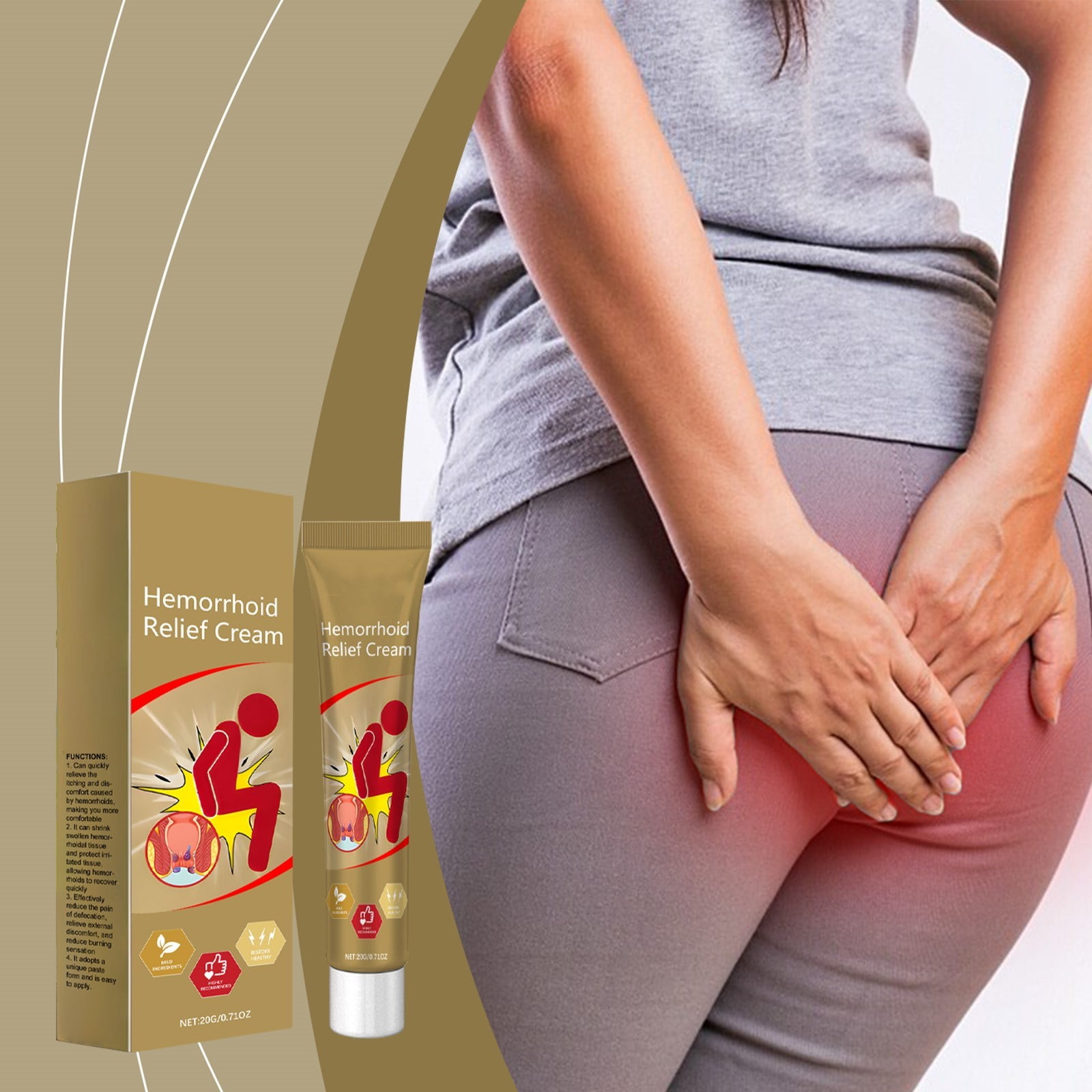 2pc Herbal Hemorrhoid Ointment Sadoer Body Care Cream Massage Hemorrhoids Cream for Men Women ...