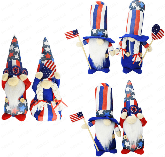 2pc Independence Day Memorial Gnome Decor, 4th of July Gnomes Plush ...