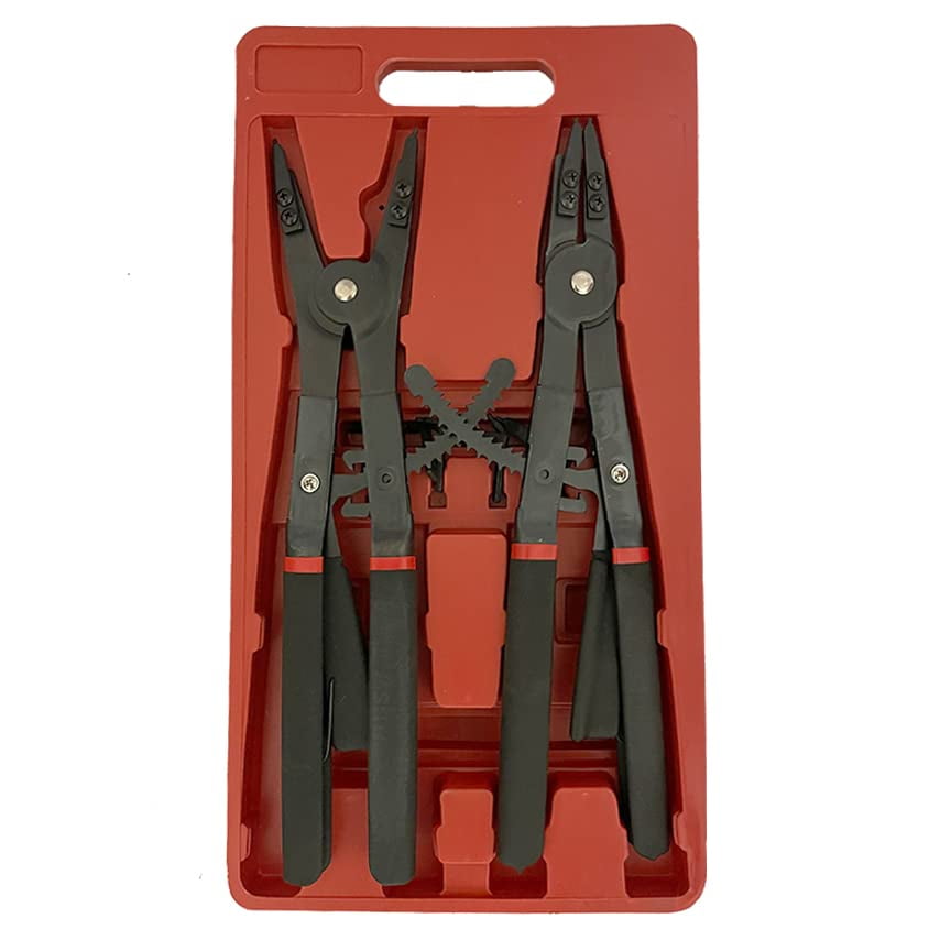 2pc Jumbo 16" Snap Ring Pliers Set Interchangeable 45° 90° Tips Locking ...
