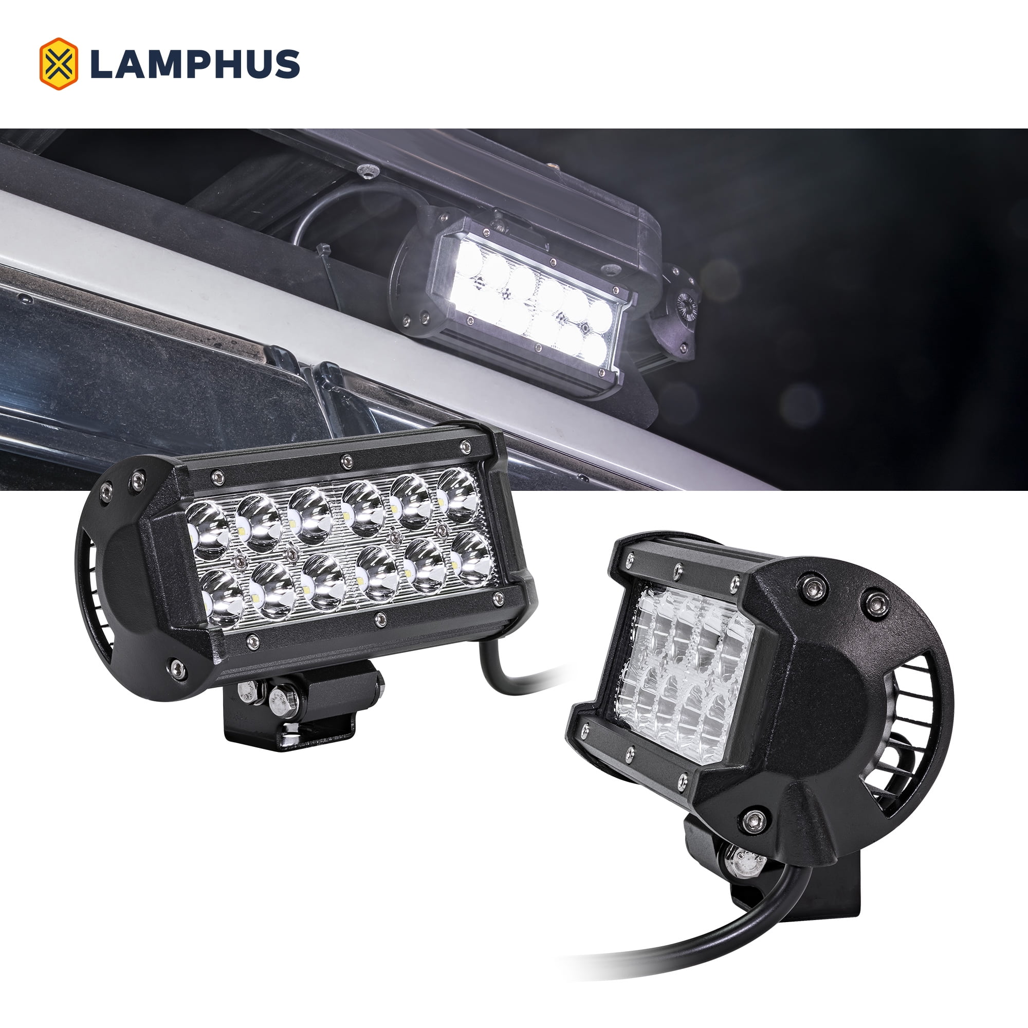 2pc LAMPHUS CRUIZER 6.5" 36W LED Spotlight [30 Degree Spread] [Spot/Fog ...