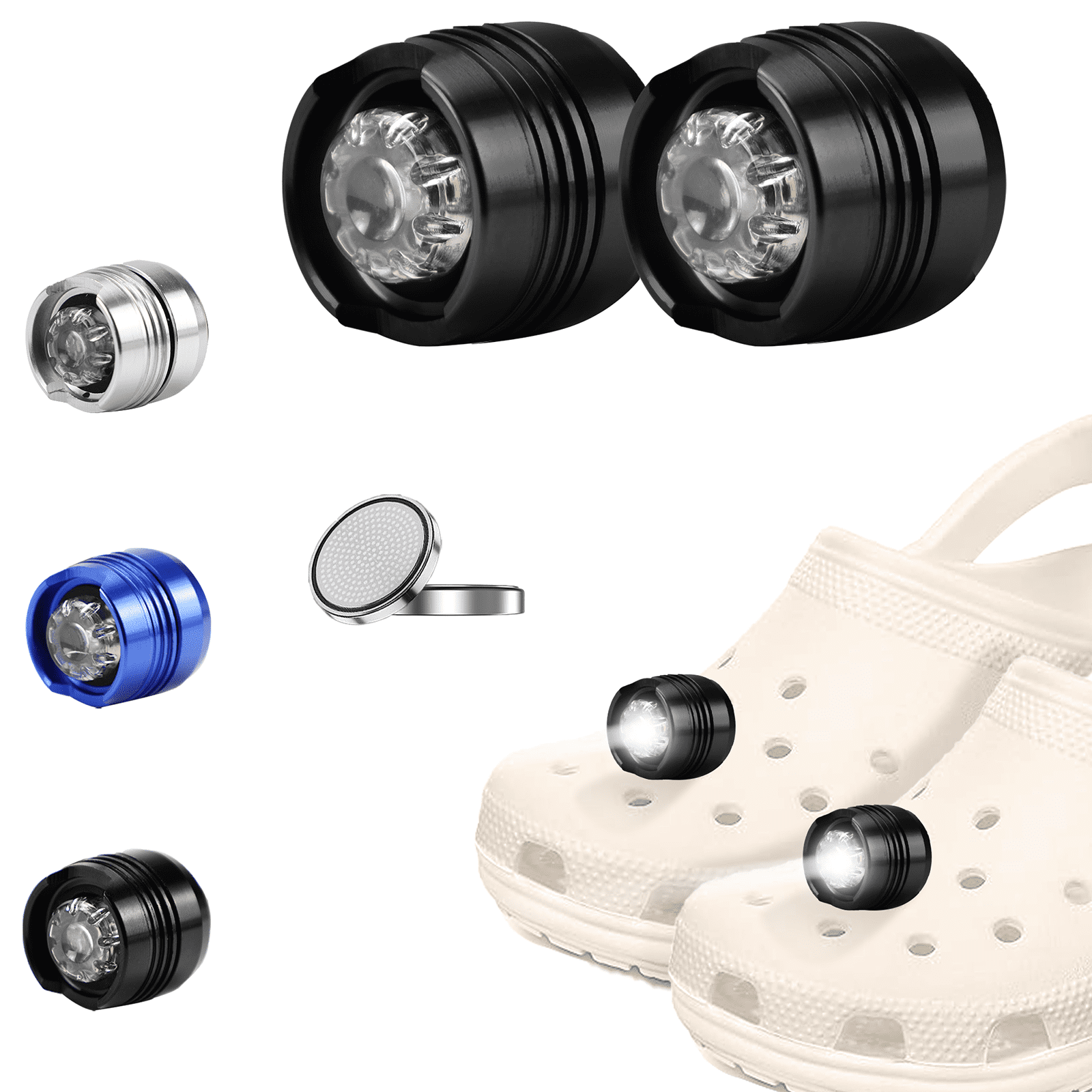 2pc LED Headlight for Crocs, 3 Light Modes, Comfortable, All Ages ...