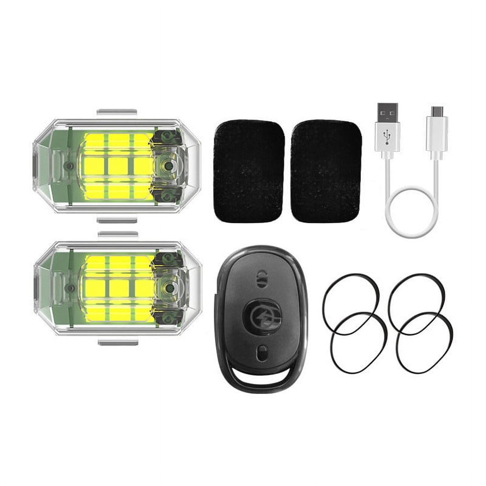 2pc LED Strobe Light for Motorcycle, Rechargeable Outdoor Flashing ...