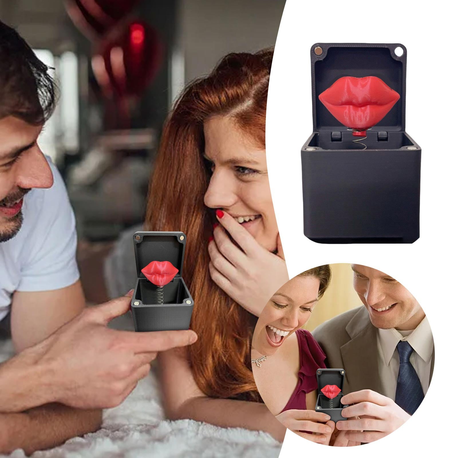 2pc Lip Gag Gift Box Surprise Lips in a Box Lips 3D Printing Valentine ...