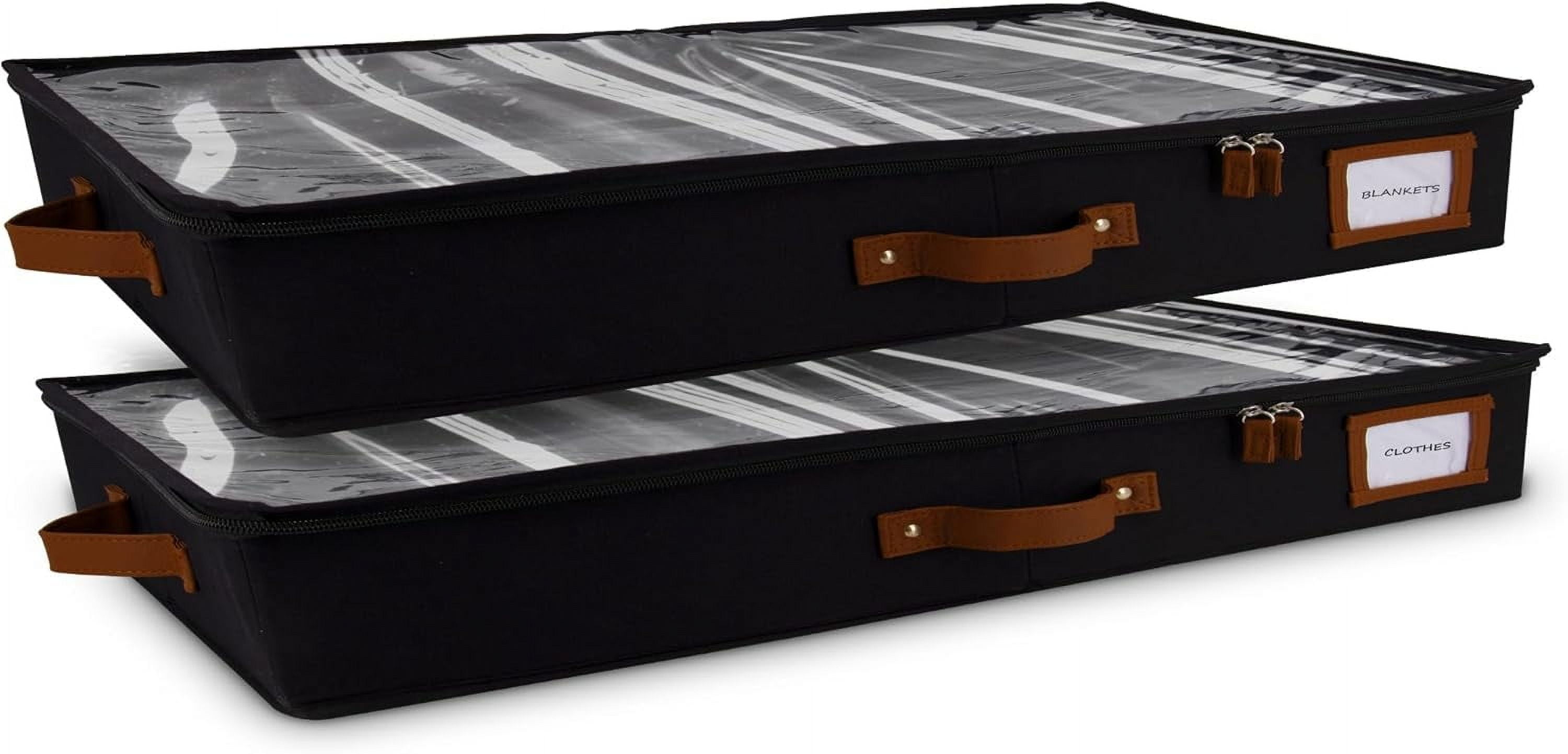 2pc Low Profile Under Bed Storage Containers, Thin Under Couch Storage ...