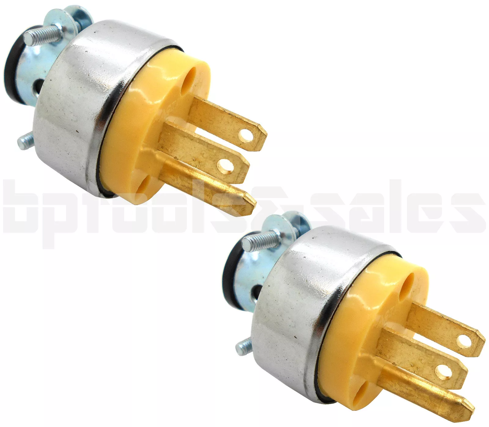 2pc Male Extension Cord Replacement Electrical Plugs 15AMP 125V End ...