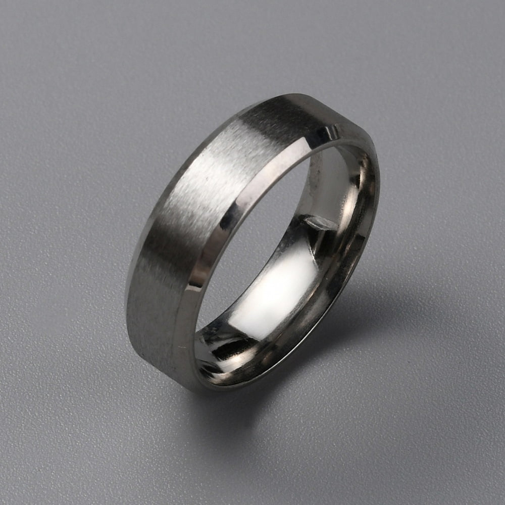2pc Matte Style 304 Stainless Steel Wide Band Finger Rings for Women ...
