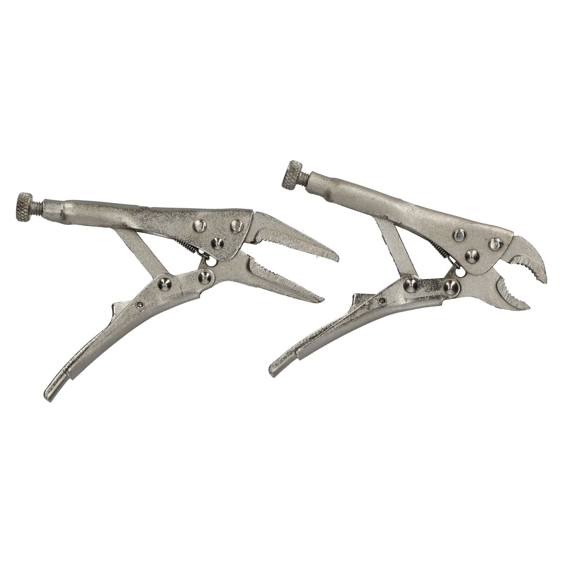 2pc Mini Locking Pliers Set Long and Round Nose Vice Grips Holders ...