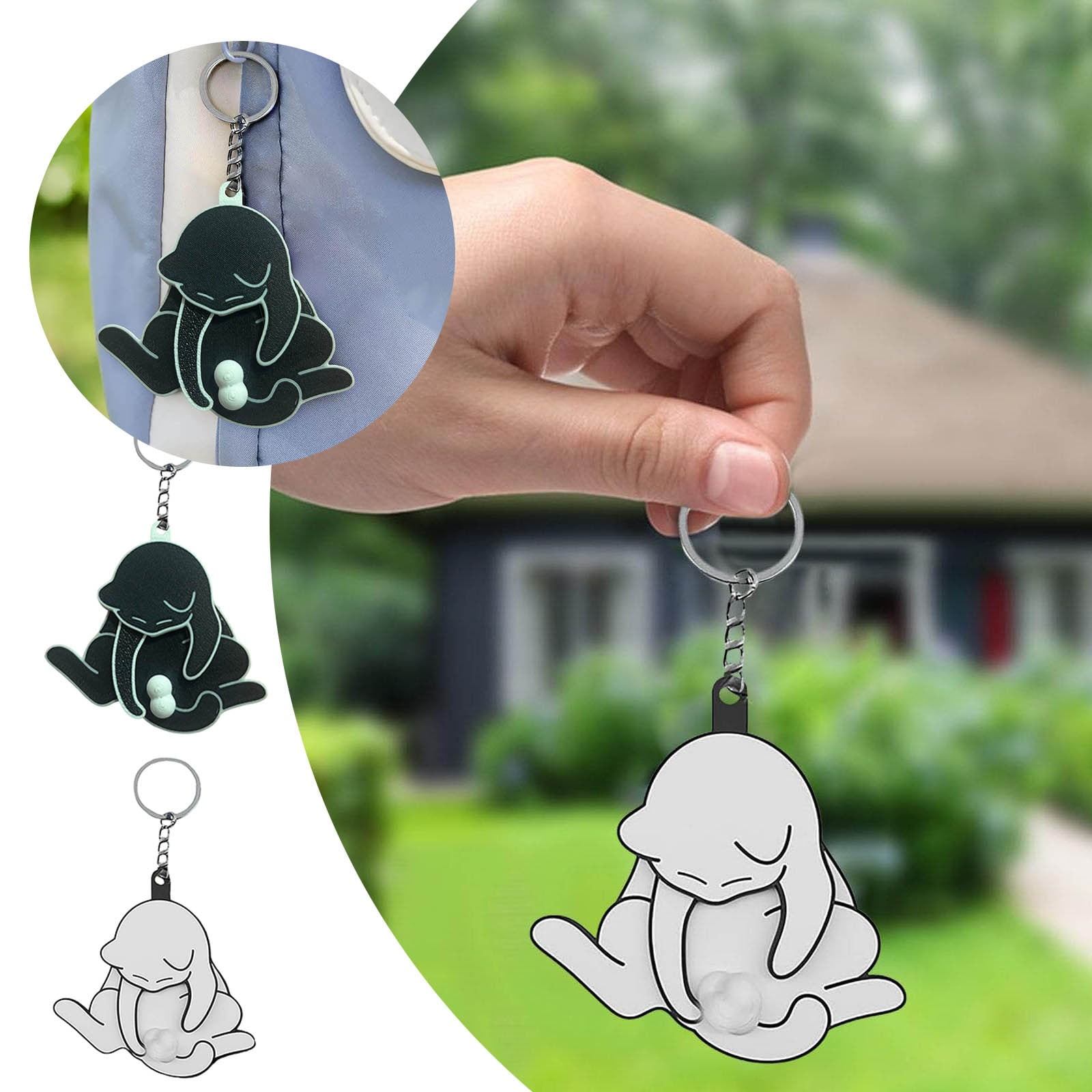 2pc Mischief Cat Interactive Keychain with Spinning Balls Funny Kitten ...