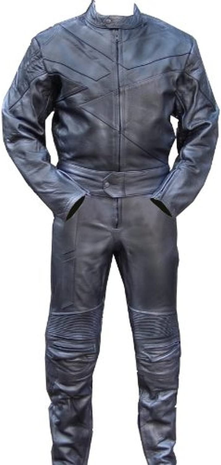 2pc Motorcycle Riding Racing Track Suit w/padding All Leather Drag Suit ...