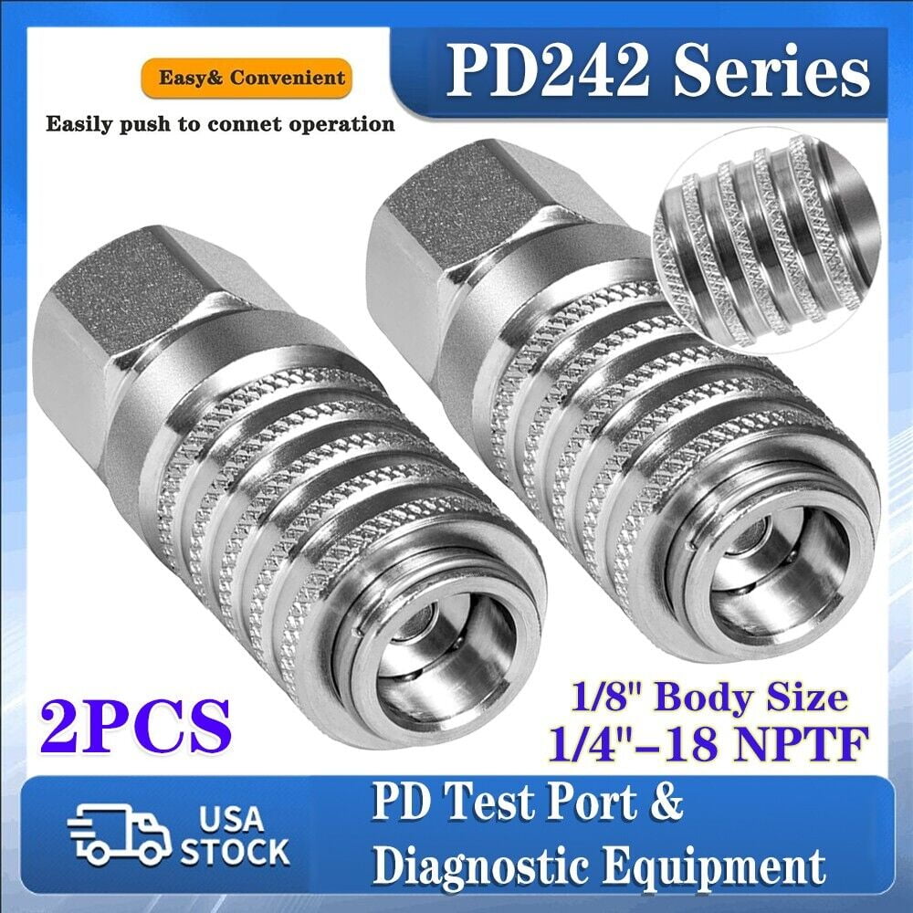 2pc PD242 Series Test Port and Diagnostic Equipment Quick Coupler ...