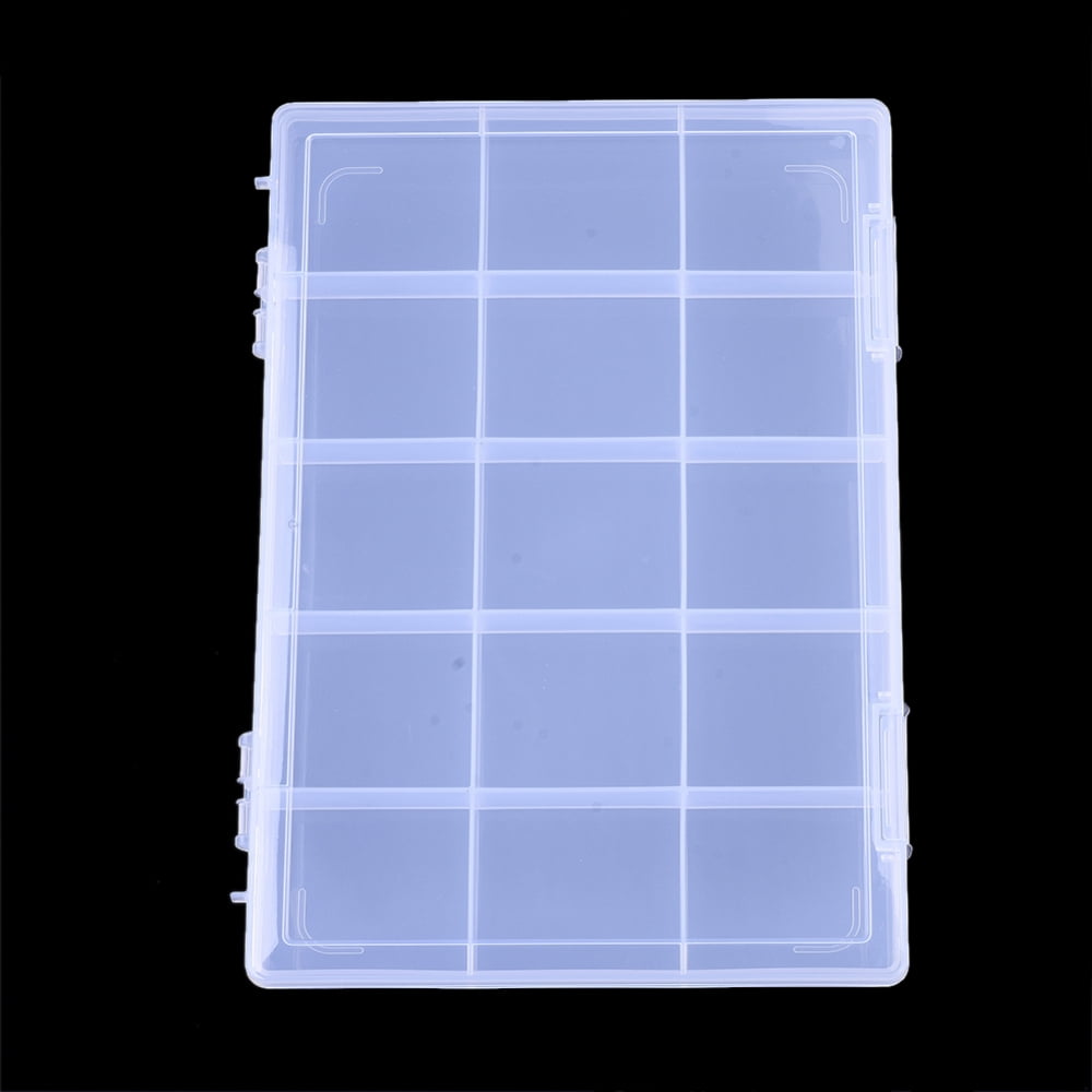 2pc Plastic Bead Storage Containers 15 Compartments Rectangle Clear 28 ...