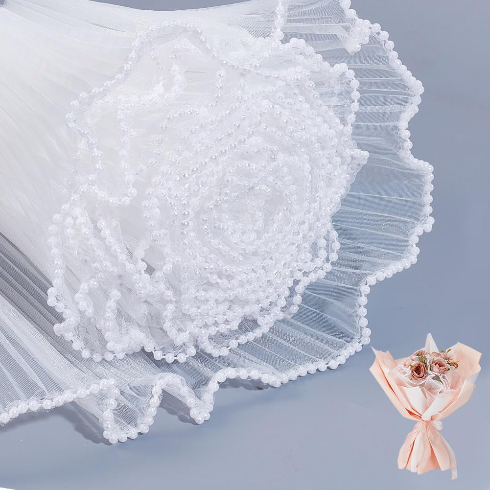 2pc Polyester Flower Bouquet Wrapping Mesh Paper for Valentine's Day ...