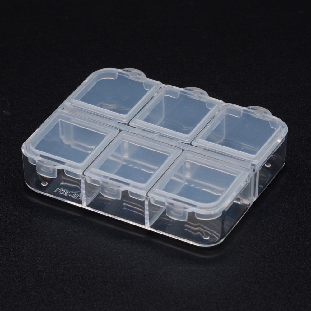 2pc Polypropylene Plastic Bead Containers Flip Top Bead Storage 6 ...