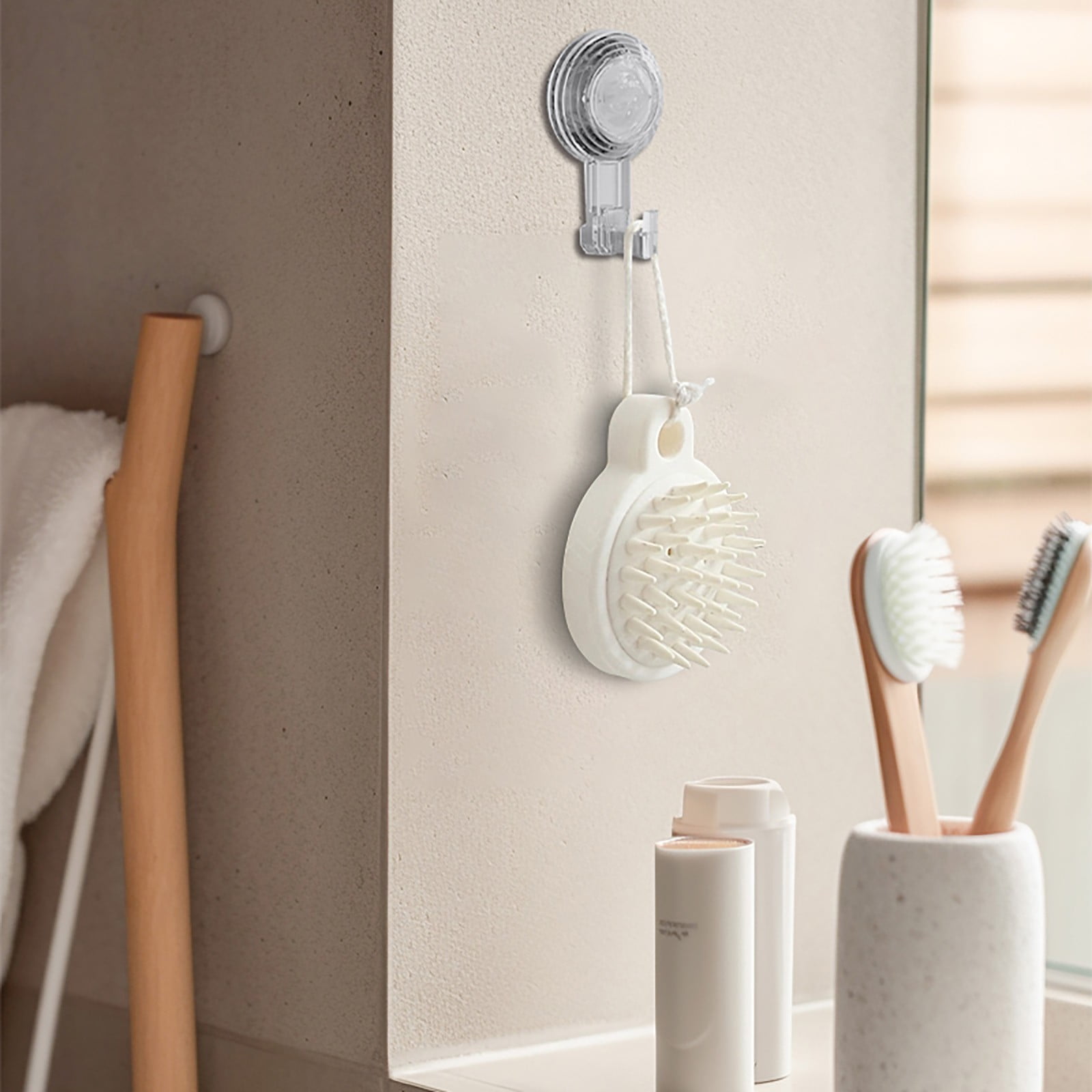 2pc Powerful Vacuum Suction Cup Hooks Heavy Duty for Shower Waterproof ...