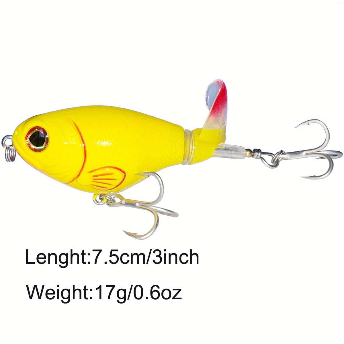 2pc Premium Topwater Fishing Lure with Propeller Tail & Rust-Proof ...