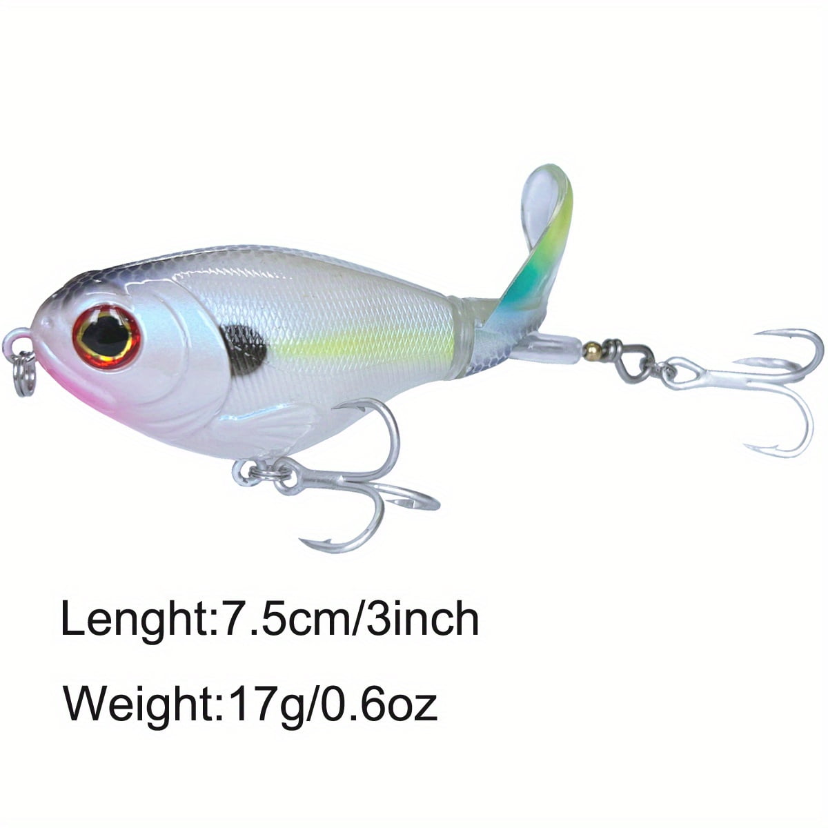 2pc Premium Topwater Fishing Lure with Propeller Tail & Rust-Proof ...