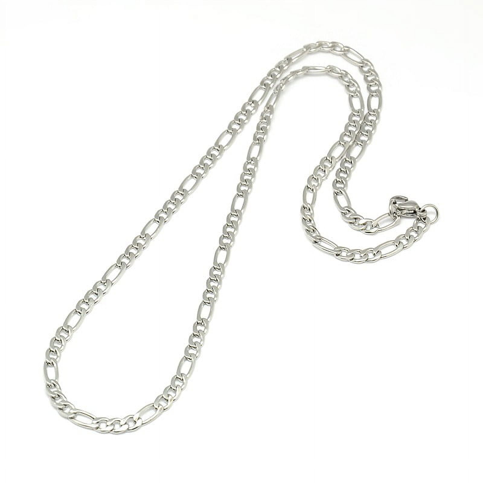 2pc Resistant 304 Stainless Steel Figaro Chain Necklace Making ...