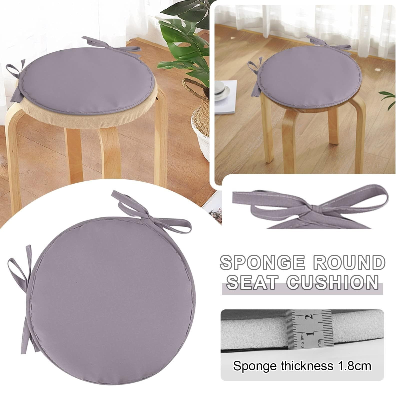 2pc Round Chair Cushions Memory Foam Stool Kitchen Chair Pads with Ties ...