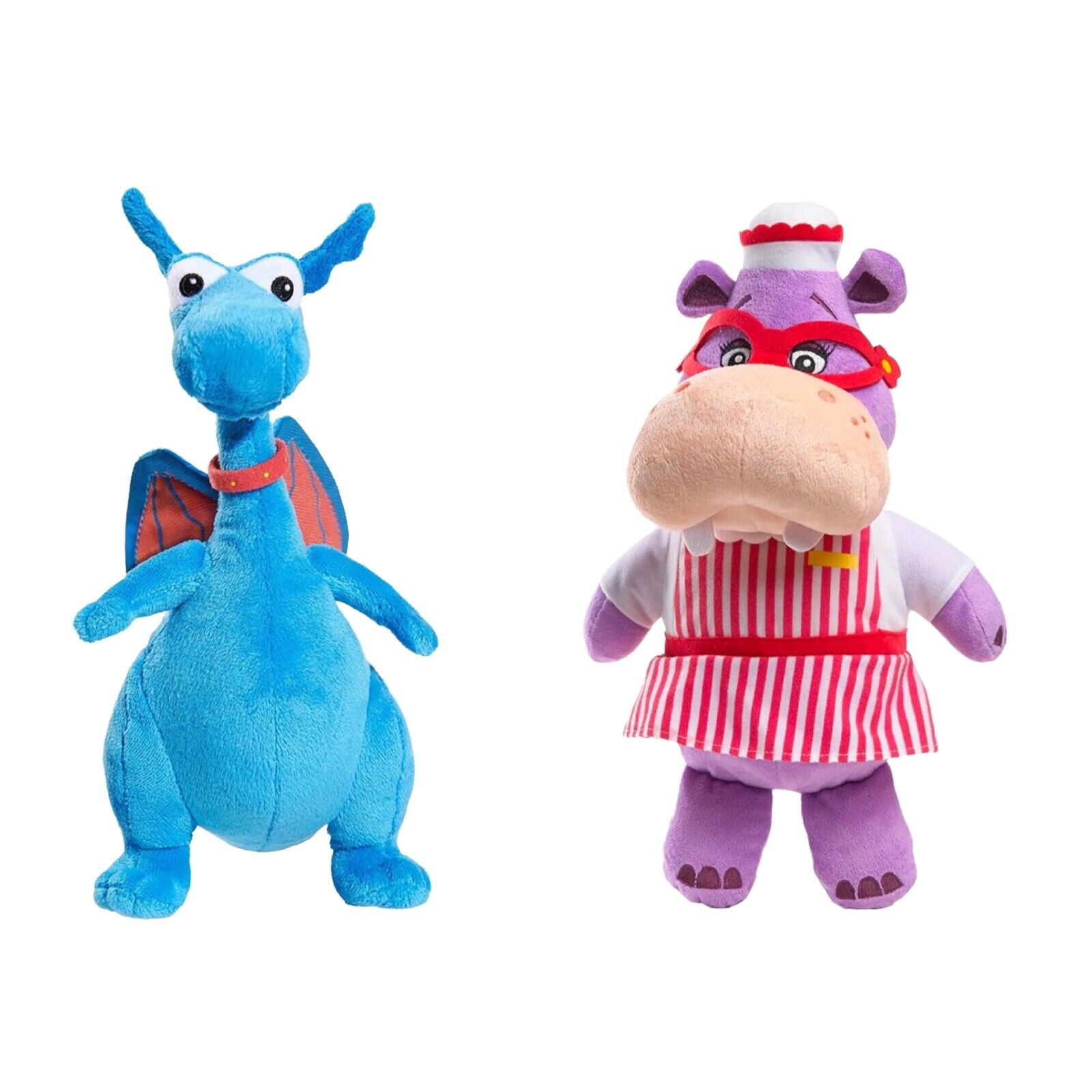 2pc Set Plush Stuffy Blue Dragon & Hallie Hippo 8” Stuffed Animal Soft ...