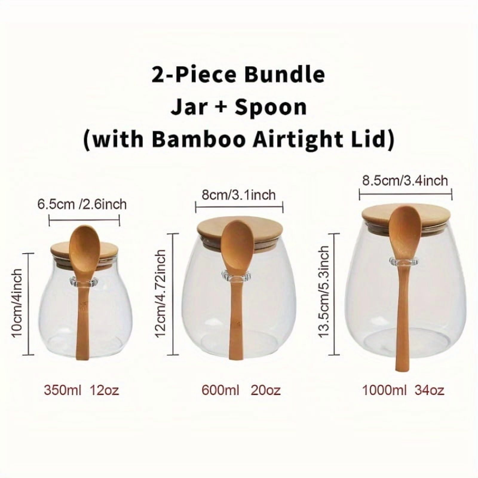 2pc Set Sealed Glass Storage Jar with Spoon - Ideal Kitchen Organizer ...