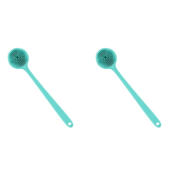 2pc Silicone Shower Back Scrubber 15 Inch Long Handled Brush Double ...